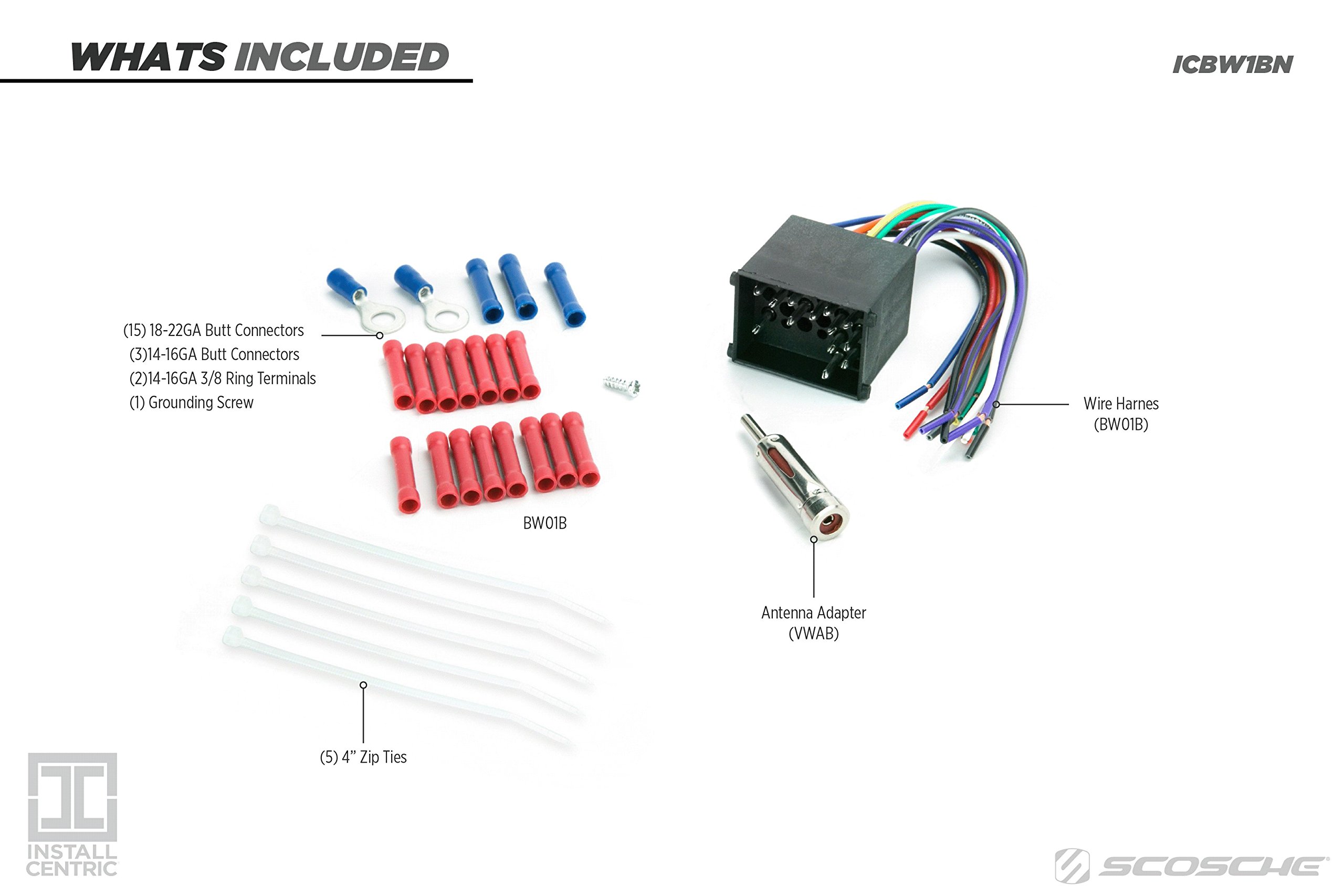 SCOSCHE Install Centric ICBW1BN Compatible with Select BMW 1990-02 Complete Basic Installation Solution for Installing an Aftermarket Stereo