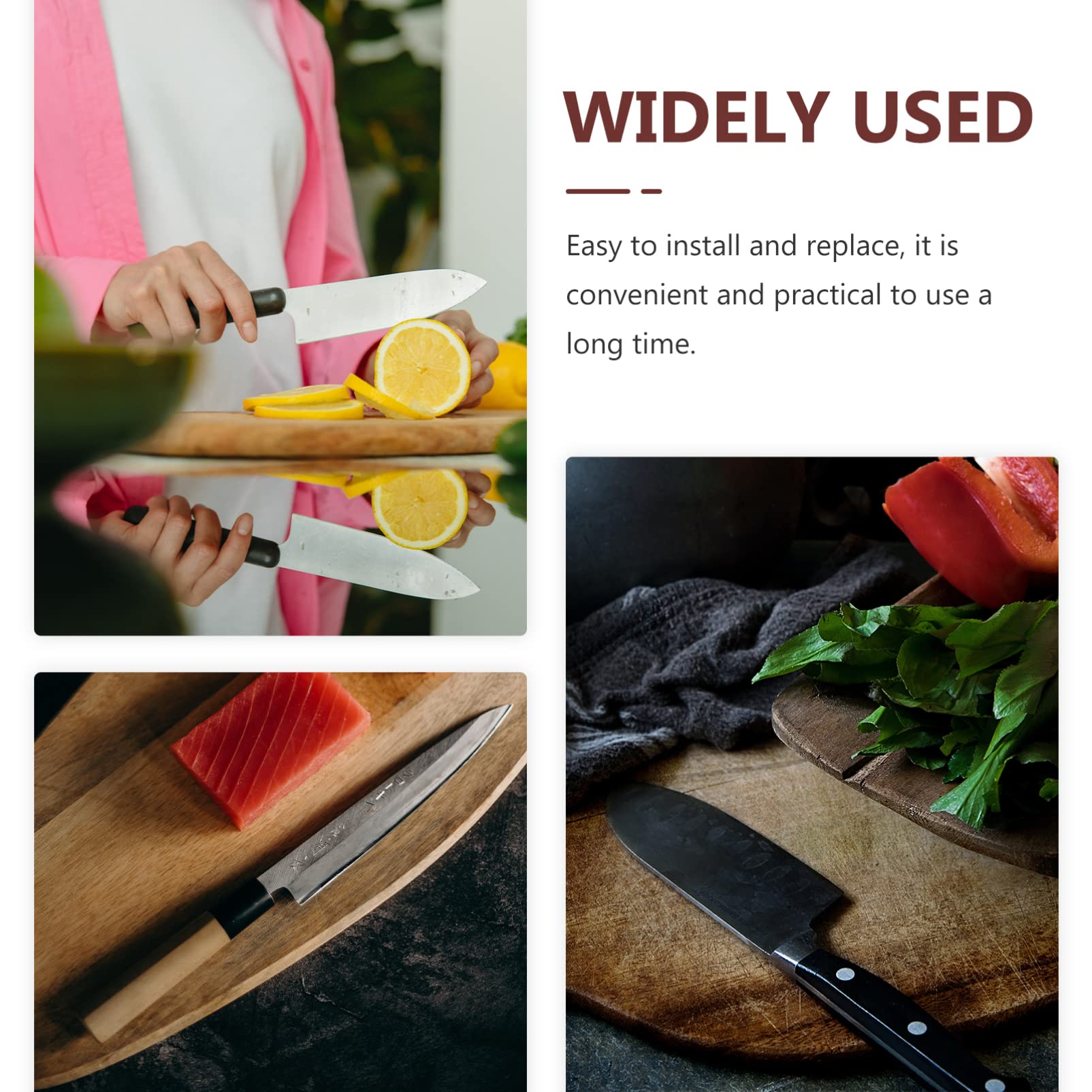 DOITOOL 2Pcs Wood Knife Scales Kitchen Knife Handle Replacement Kitchen Repair Handle for Sashimi Natural Wood Handle Replacement