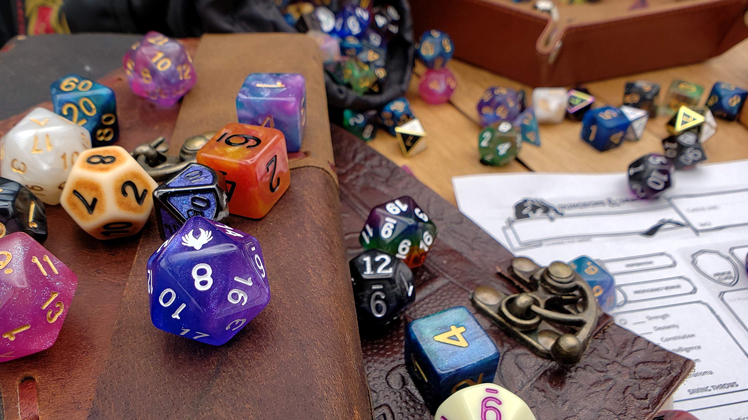 Tidal Serenity - 10 Piece 6-Sided Dice Set by D20 Collective - Purple and Blue Swirled Acrylic Dice for Table Top Dungeons and Dragons RPGs and Gaming - 10D6 D&D Dice Sets