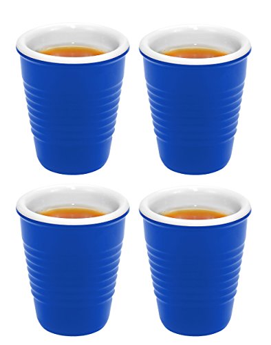 Fairly Odd Novelties Blue Redneck Party Shot Glasses, 2oz Hard Plastic Melamine Cups, 4-Pack