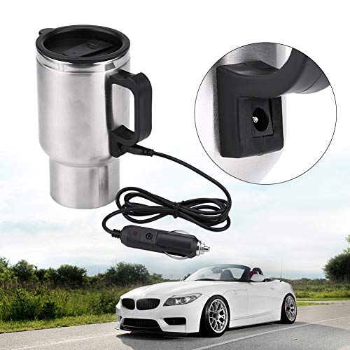 Electric Water Kettle, 12V 450ml Electric Incar Stainless Steel Travel Heating Cup Coffee Tea Car Cup Mug