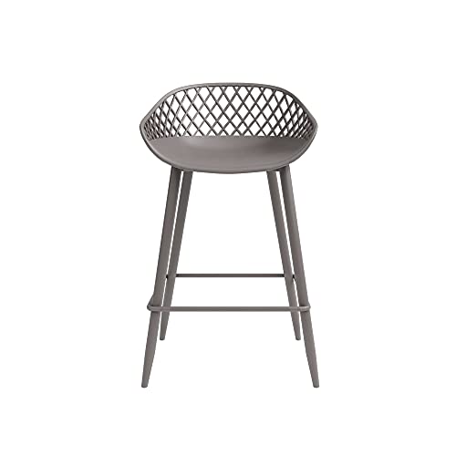 Kurv Counter Stool, Set of 2, Warm Gray, Indoor/Outdoor, Patio Stools, Bar Stools