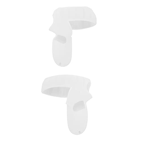 ciciglow VR Silicone Handle Protective Cover, Full Protection Touch Controller Grip Cover Transparent Handle Grips Protector for Quest 2(Transparent White)