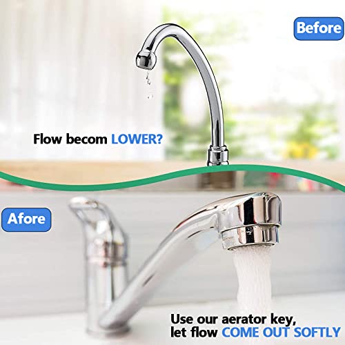 Faucet Aerator Aerator Wrench Aerator Key Flow Restrictor Set for Sink Tap Aerators 20 Pack M16.5 18.5 21.5 24 (4 Size)