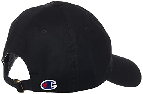 Champion unisex adult Ameritage Dad Adjustable Cap Headband, Medium Black, One Size US