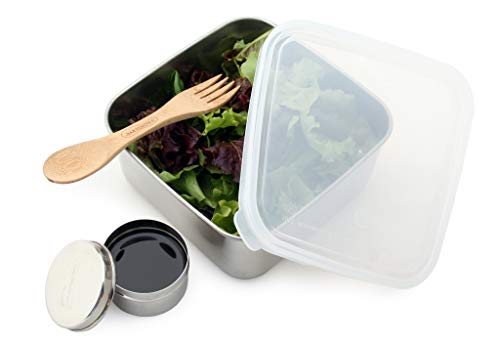U Konserve To-Go Stainless Steel Square Food-Storage Bento Box Lunch Container 50oz - Clear Airtight Lid - Dishwasher Safe - BPA Free - Eco Friendly