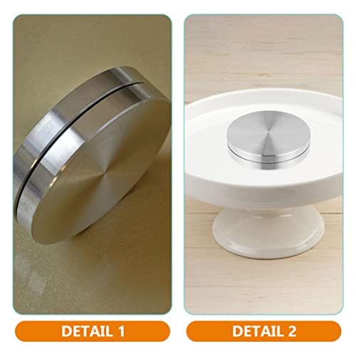 DOITOOL 3pcs Turntable Shaft Tabletop Accessories Cake Turntable Cake Stand Glass Round End Table Glass Tops Adapter for Glass Table to Rotate Non-Slip Mat Desktop Aluminum Alloy