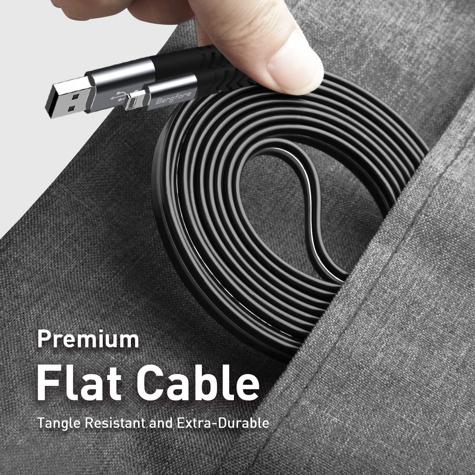 for iPhone Charger, 6FT Flat LED Lightning Cable [Apple MFi Certified ] USB Charging/Sync Lightning Cord Compatible with iPhone 14 13 12 11 Pro Pro Max Xs MAX XR X 8 7 6S, iPad and More (Purple)