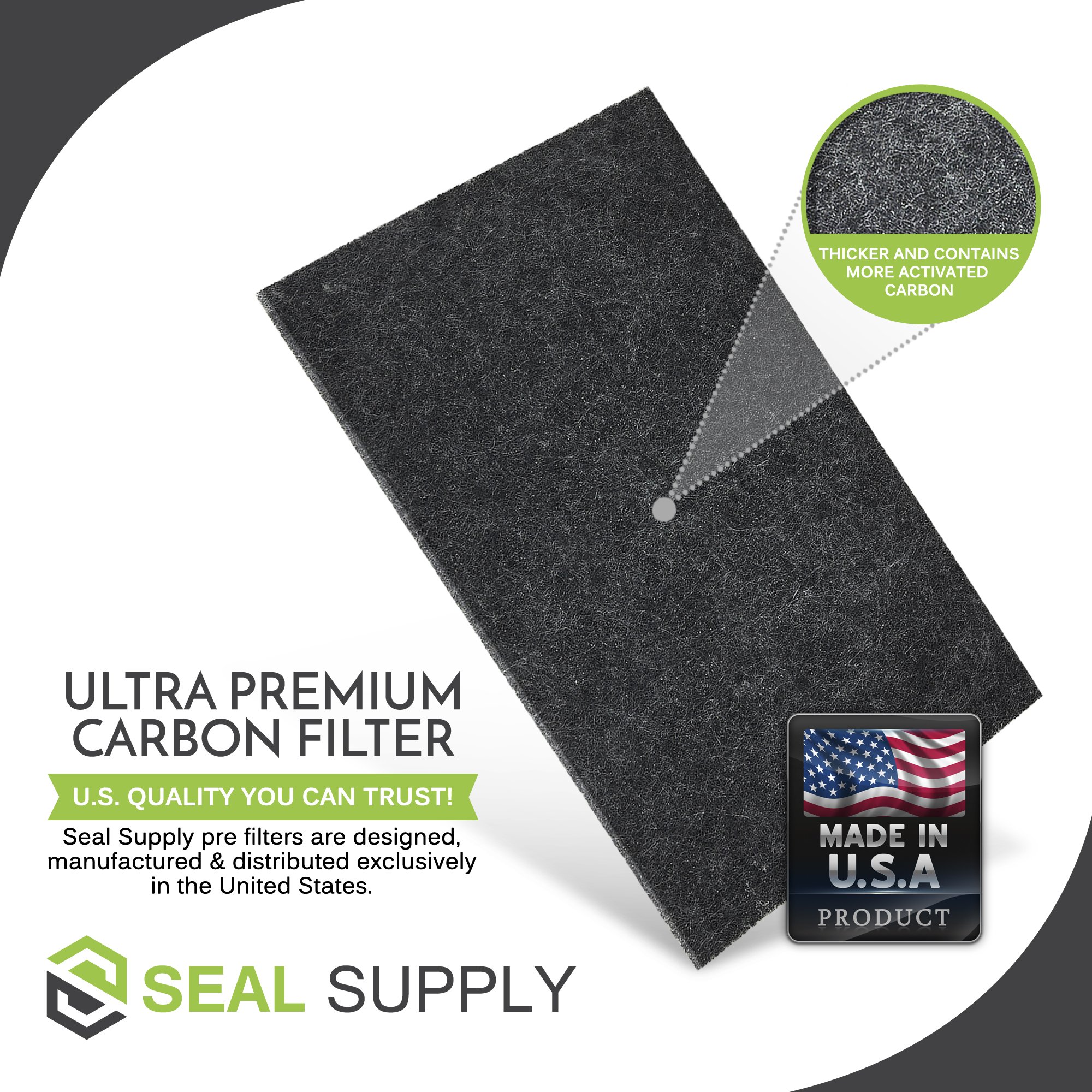 Seal Supply 4 Pack of Idylis C Carbon Activated Pre Filters Machine Precut Compatible with Idylis Purifier Model IAP-10-200