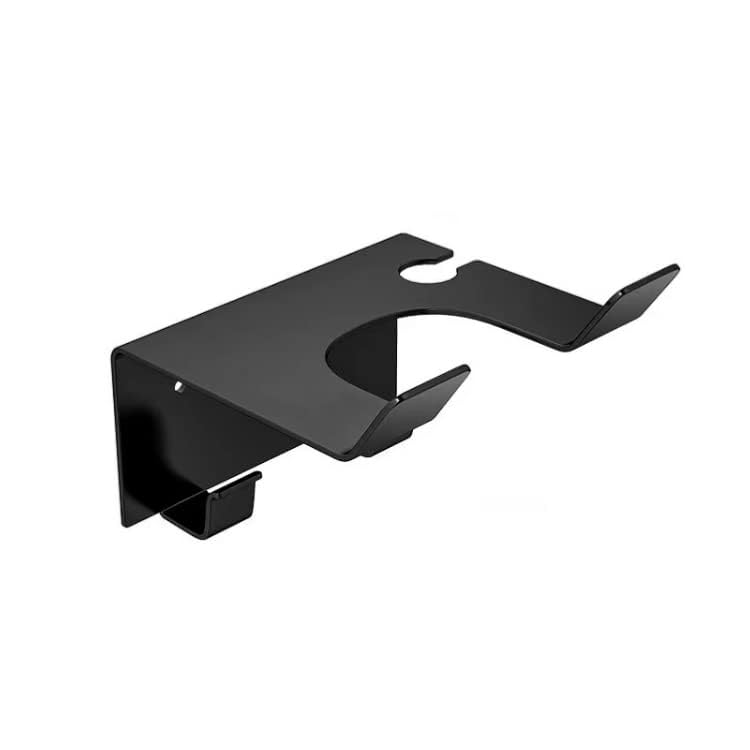 Hair Dryer Holder,Stainless Steel Self Adhesive Blow Dryer Holder,Wall Mounted with 2 Hooks for The Bathroom(Black)