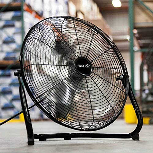 NewAir Floor Fan, 18" High Velocity Industrial Portable Shop Fan with 3 Speed Settings, WindPro18F,Black