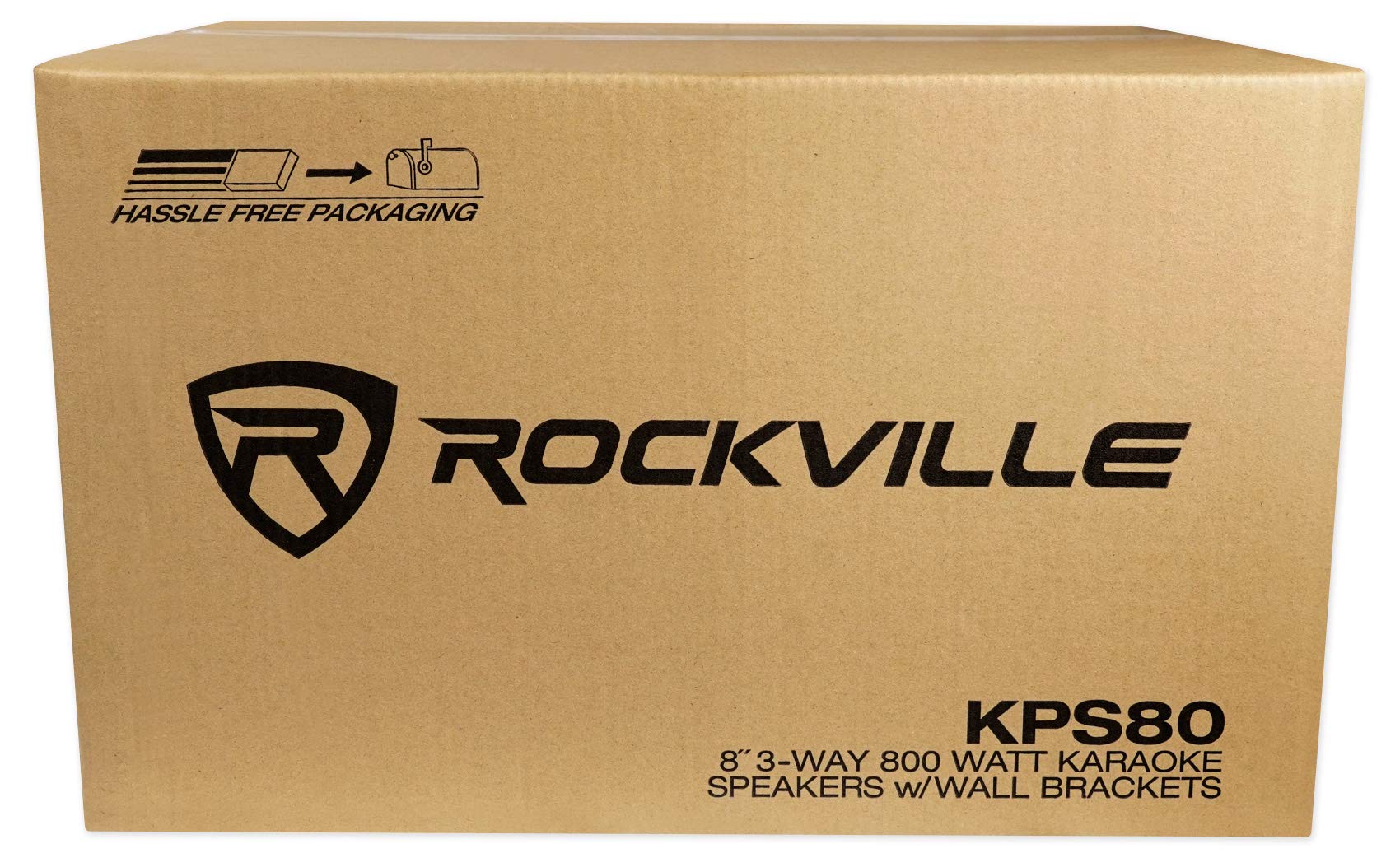 Pair RockvilIe KPS80 8" 800w Speakers w/Wall Brackets for Restaurant/Bar/Cafe