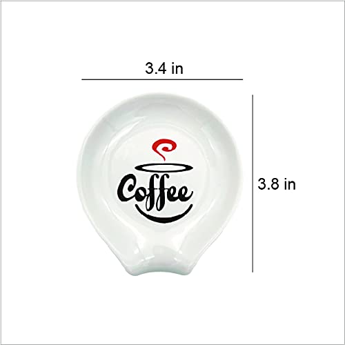 family Kitchen Funny Kitchen White Ceramic Spoon Rests, Perk Up Coffee Tea Spoon Rest Holder for Coffee Bar Station Decor Coffee Lovers Housewarming Gift