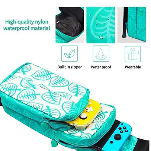 Eamily Nylon Waterproof Portable Shoulder bags Compatible for Nintendo Switch/Switch OLED & Accessories, Backpack Crossbody Travel Bag, Carrying Case
