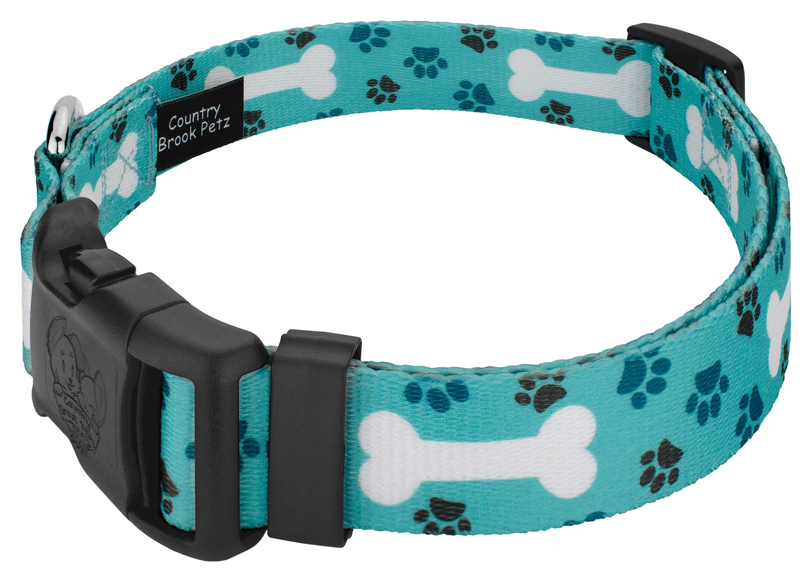 Country Brook Design - Oh My Dog Deluxe Dog Collar - Made in The U.S.A. - Dog's Life Collection featuring Playful Designs (1 Inch, Medium)