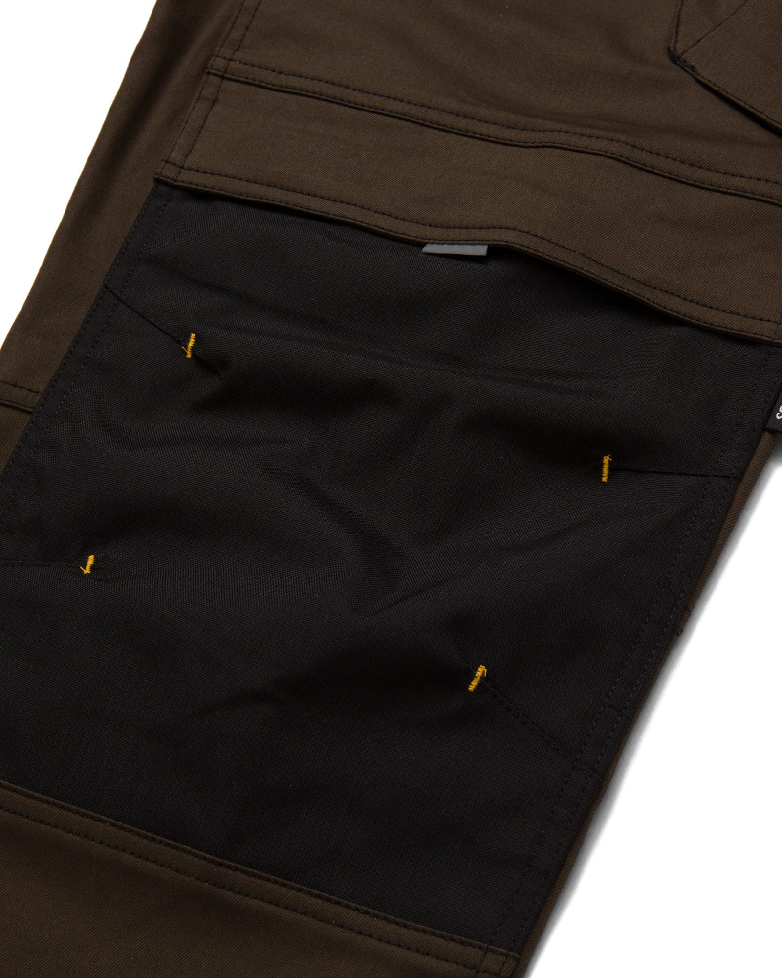 Caterpillar Men's H2O Defender Water Resistant Work Pants with Reinforced Knees, Bellowed Cargo Pocket and Tool Bags, Dark Earth/Black, 34/30