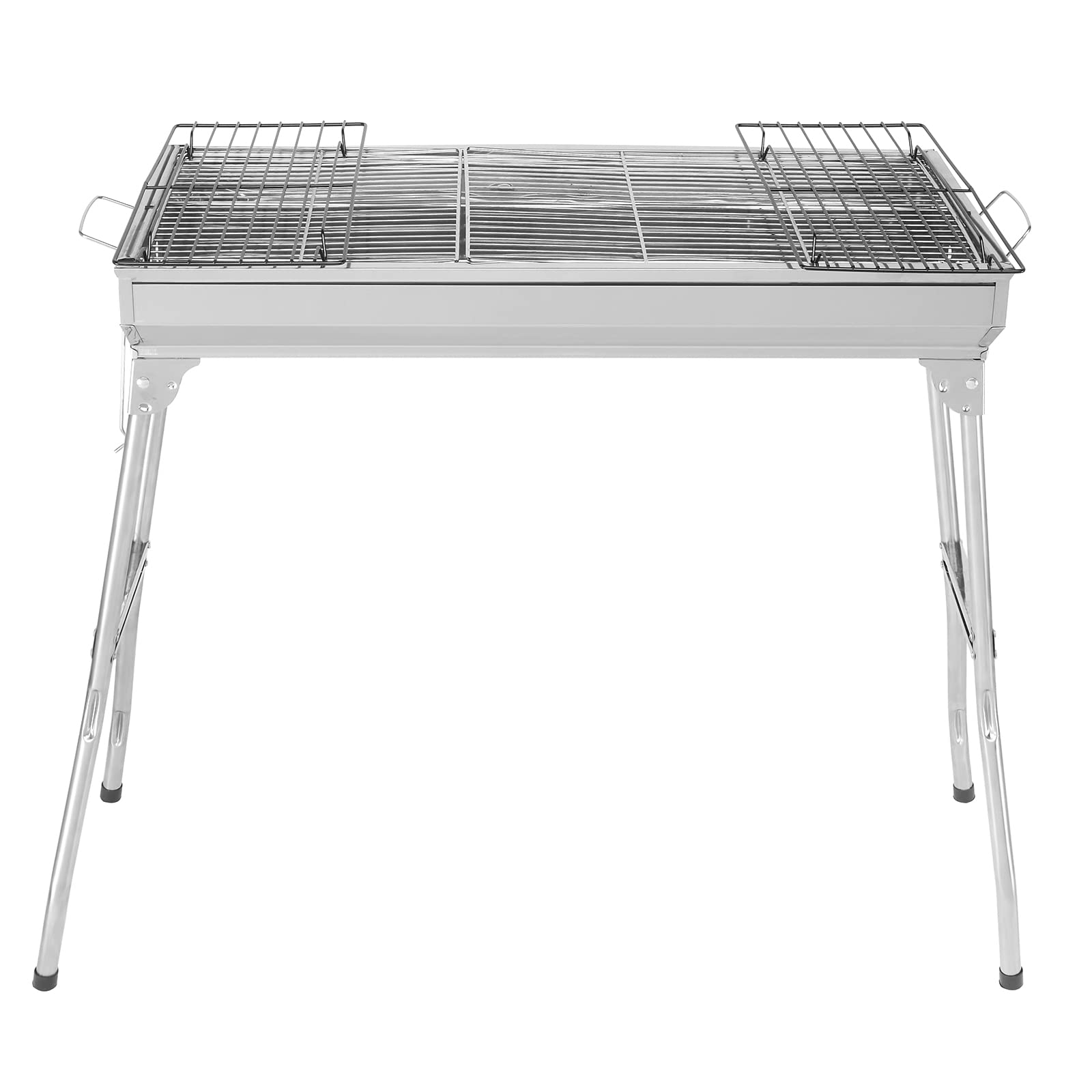 Charcoal Grill, Barbecue Grill Stainless Steel BBQ Smoker Barbecue Folding Portable Folded Camping Barbecue Grill for Outdoor Cooking Camping Hiking Picnics Backpacking Great for Outdoor Cooking