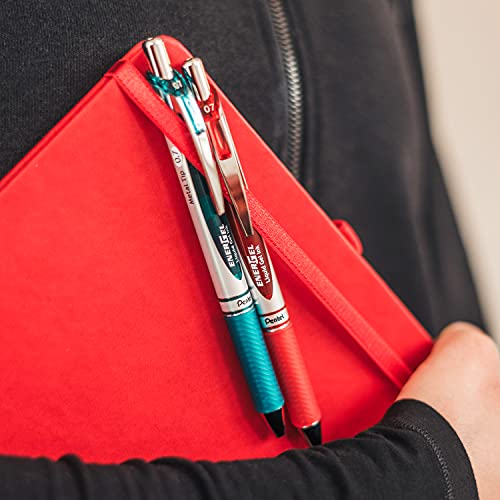 Pentel EnerGel Pearl Deluxe RTX Retractable Liquid Gel Pen, (0.7mm), Accent, Black Ink, Box of 12 (BL77PW-A)