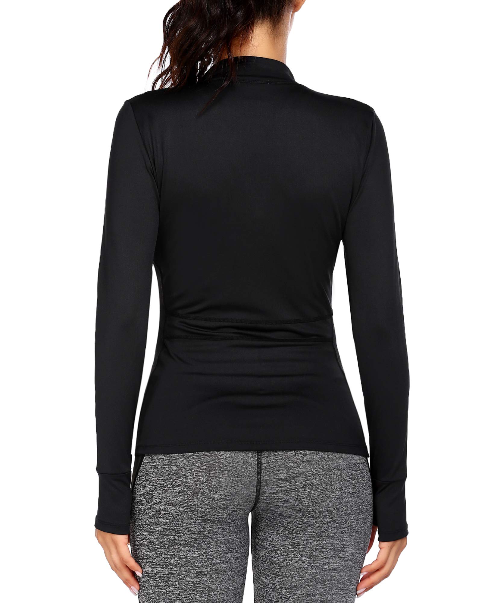 COOrun Womens Sports Jacket Workout Zip Up Jackets Thumb Hole Track Tops Warm Up Active Coats Running Yoga Training