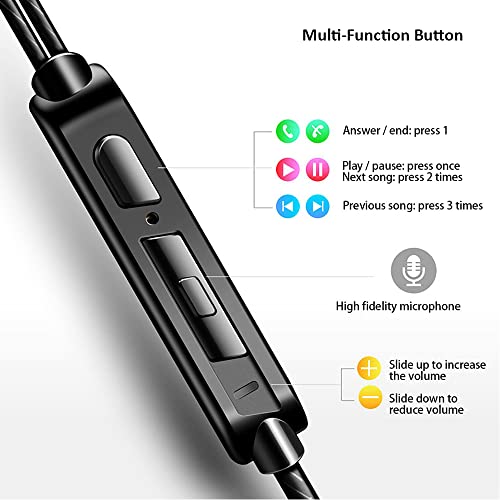 Kamon 3 Pack Earbuds Headphones with Remote & Mic, Earphones Wired Stereo in-Ear Bass for iPhone, Android, Smartphones, iPod, iPad, MP3, Fits All 3.5mm Interface (K6)