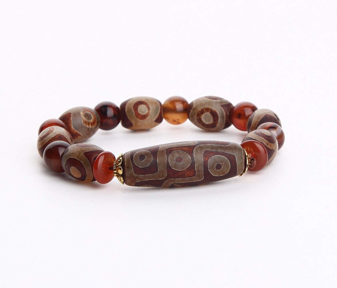 BOYULL Feng Shui Tibetan Dzi Bead Protective Amulet Bracelet, Attract Wealth and Good Luck, Deluxe Gift Box Included