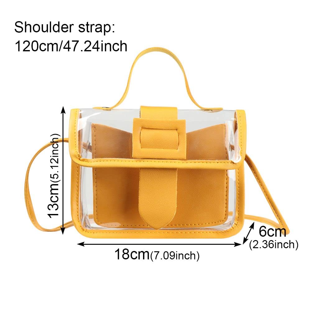 Cofordos Shoulder Bag Women Crossbody Handbag Small Jelly Candy Color PVC Transparent Clutches(red)