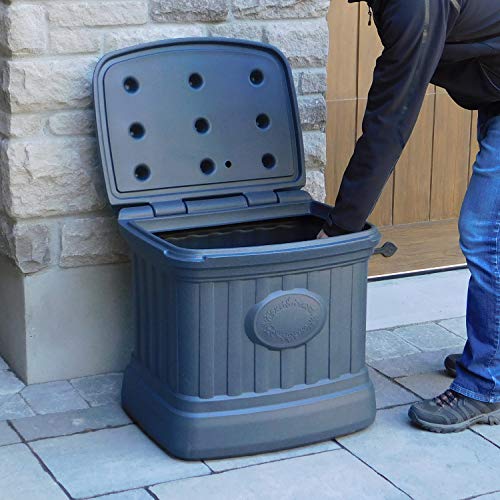 FCMP Outdoor All Weather Outdoor Salt and Sand Storage Bin, Granite Grey
