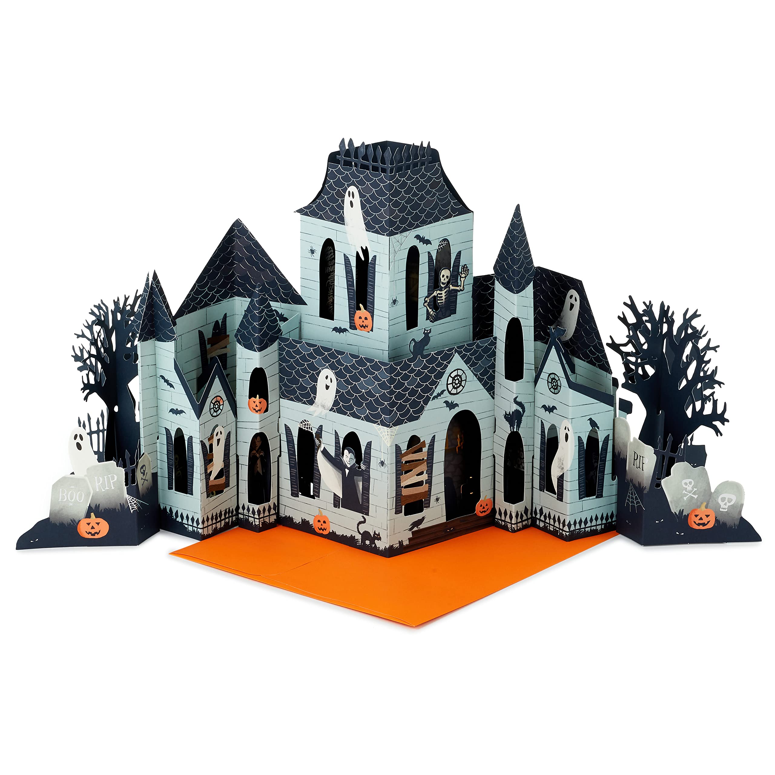 Hallmark Paper Wonder Displayable Jumbo Halloween Card or Centerpiece (Accordion Fold Haunted House)