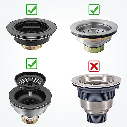 KONE Strainer Joint Nut and Fixing Accessory, Stainless Steel Connection Nut Fit for 3-1/2 Inch Kitchen Sink Drain, Easy Installation, No Plumber Putty Needed