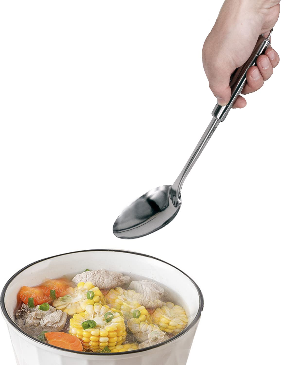 CDOFFICE Set of 2 Large Cooking Spoon Stainless Steel Serving Spoon Slotted Spoons