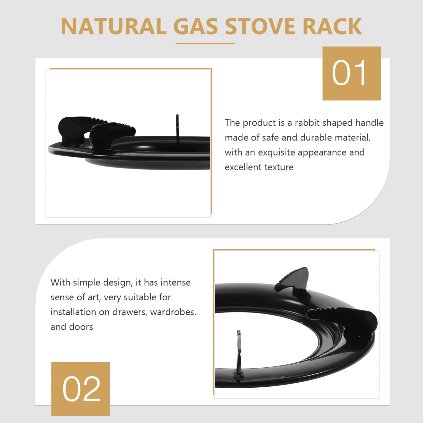 DOITOOL Wok Ring Cast Iron 2PCS- Universal Wok Ring for Gas Stove- Non Slip Wok Support Ring Wok Stand for Gas Stove Rack Accessories Cookware Accessories ( Black/ 9in )