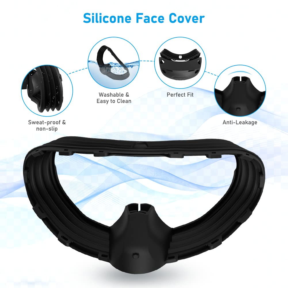 CestMall for VR Cover PlayStation VR2 Accessories with VR Silicone Face Cover and VR Shell Protective Cover Compatible for PSVR2