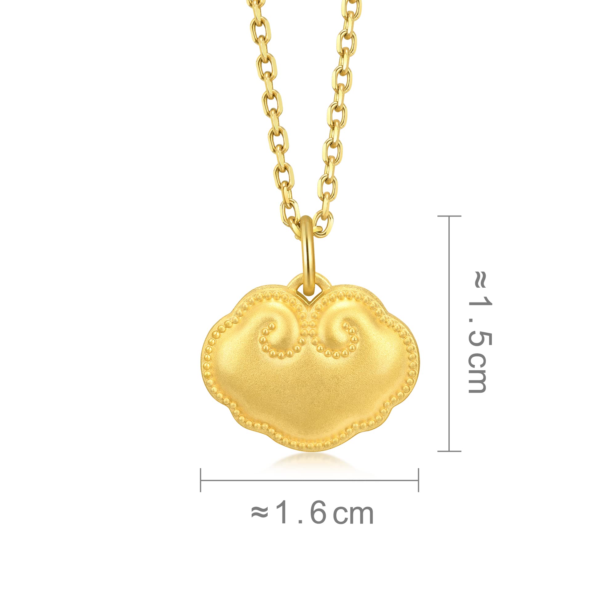 CHOW SANG SANG Cultural Blessings 999.9 24K Solid Gold Price-by-Weight Gold Ruyi Pendant 92050P [Not Include the Neckace] (Approx. 0.068tael (~2.54g))
