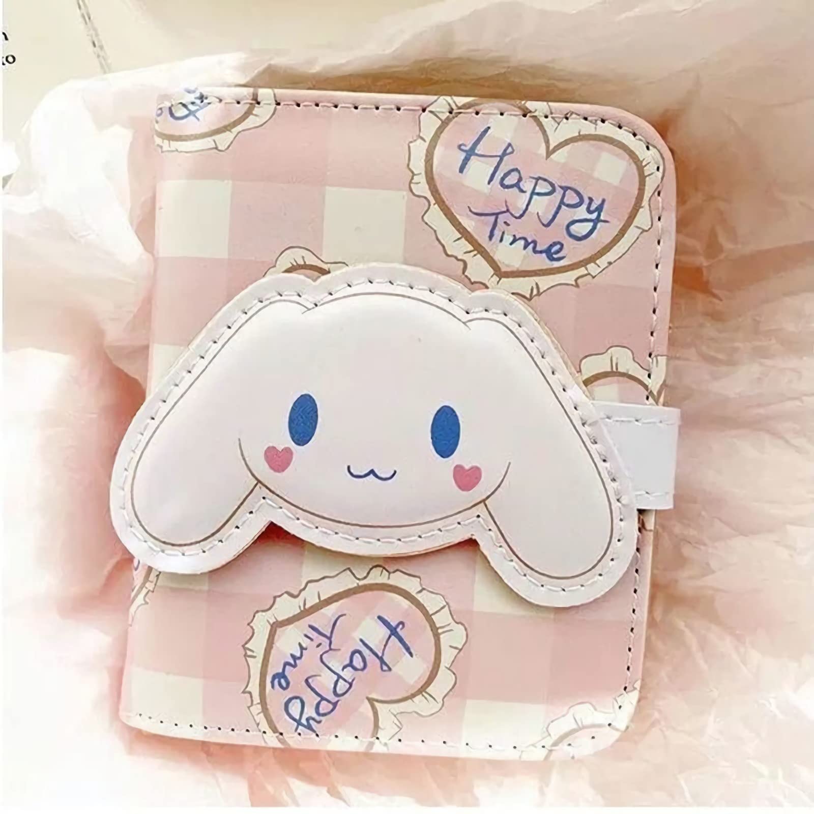 Cute Small Wallet for Girls and Women, Dog Purse Coin Holder Card Organizer, Beige 2Pcs Set