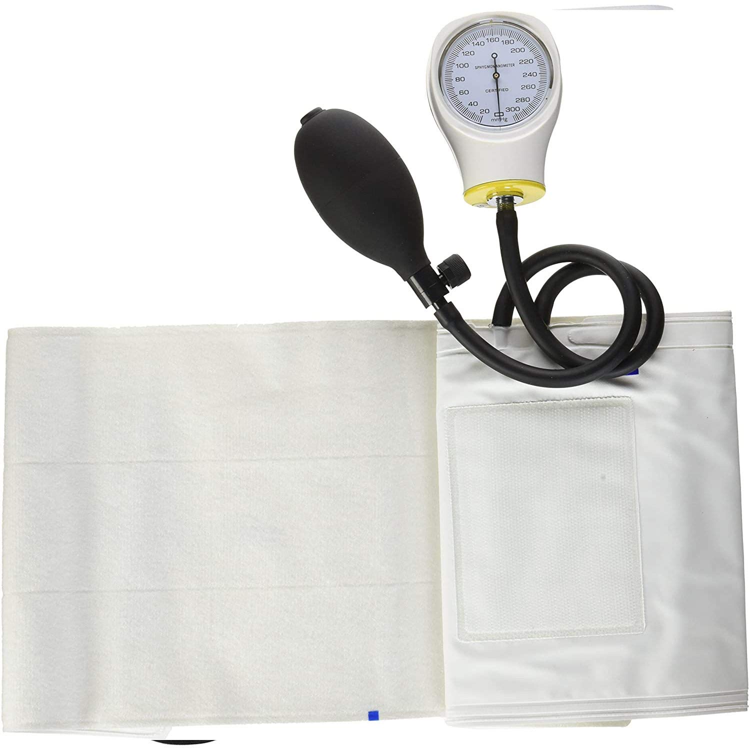 MABIS Disposable Arm Blood Pressure Cuff, Manual Sphygmomanometer, Single Use, Large Adult Size, Box of 5, White