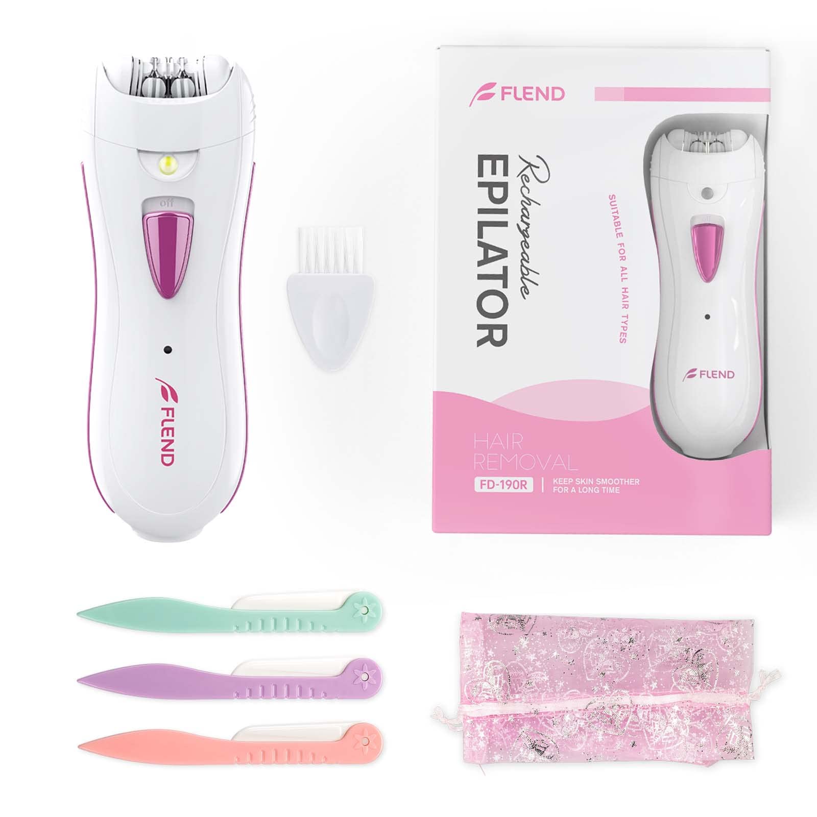 Flend. Epilator Facial Smooth Glide for Women Face Hair Remover Bikini Arm Leg Underarm Removal Epilators Epilator#0919
