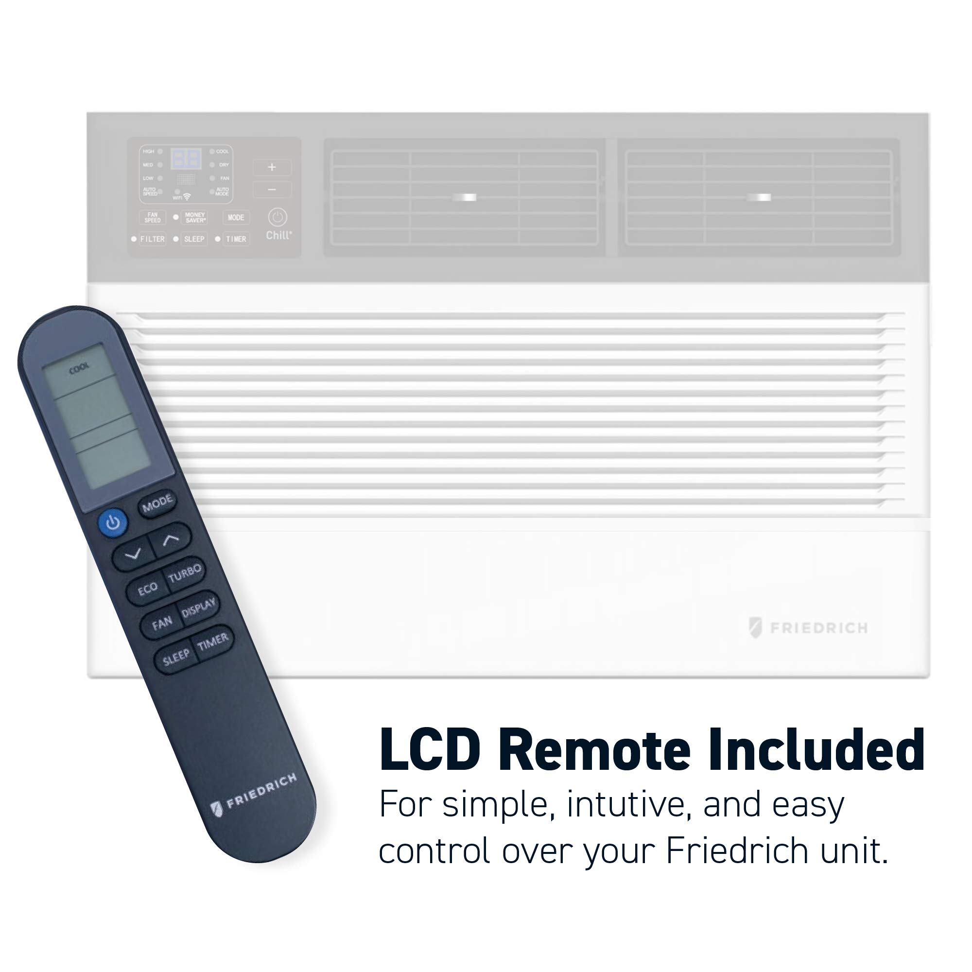Friedrich CCW15B10B Chill Premier Smart Air Conditioner Wall & Window Unit, WiFi Mobile Control, White, Cooling Capacity (15,000 BTU)