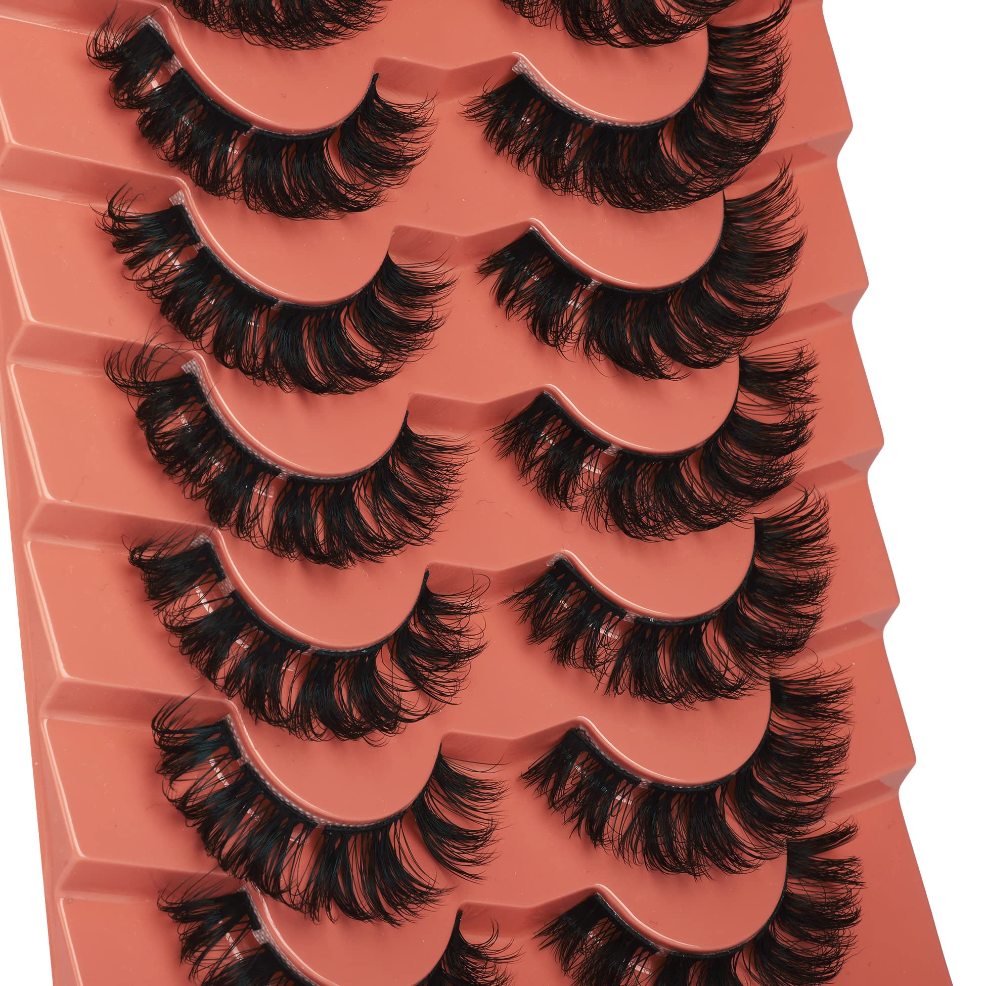Fluffy False Eyelashes D Curl Faux Mink Lashes That Look Like Extensions DIY Cluster Lashes Wispy Pestañas Individual Eye Lash Clusters Natural Wispies Lashes ALPHONSE Mink Fake Eyelashes 7 Pairs Pack
