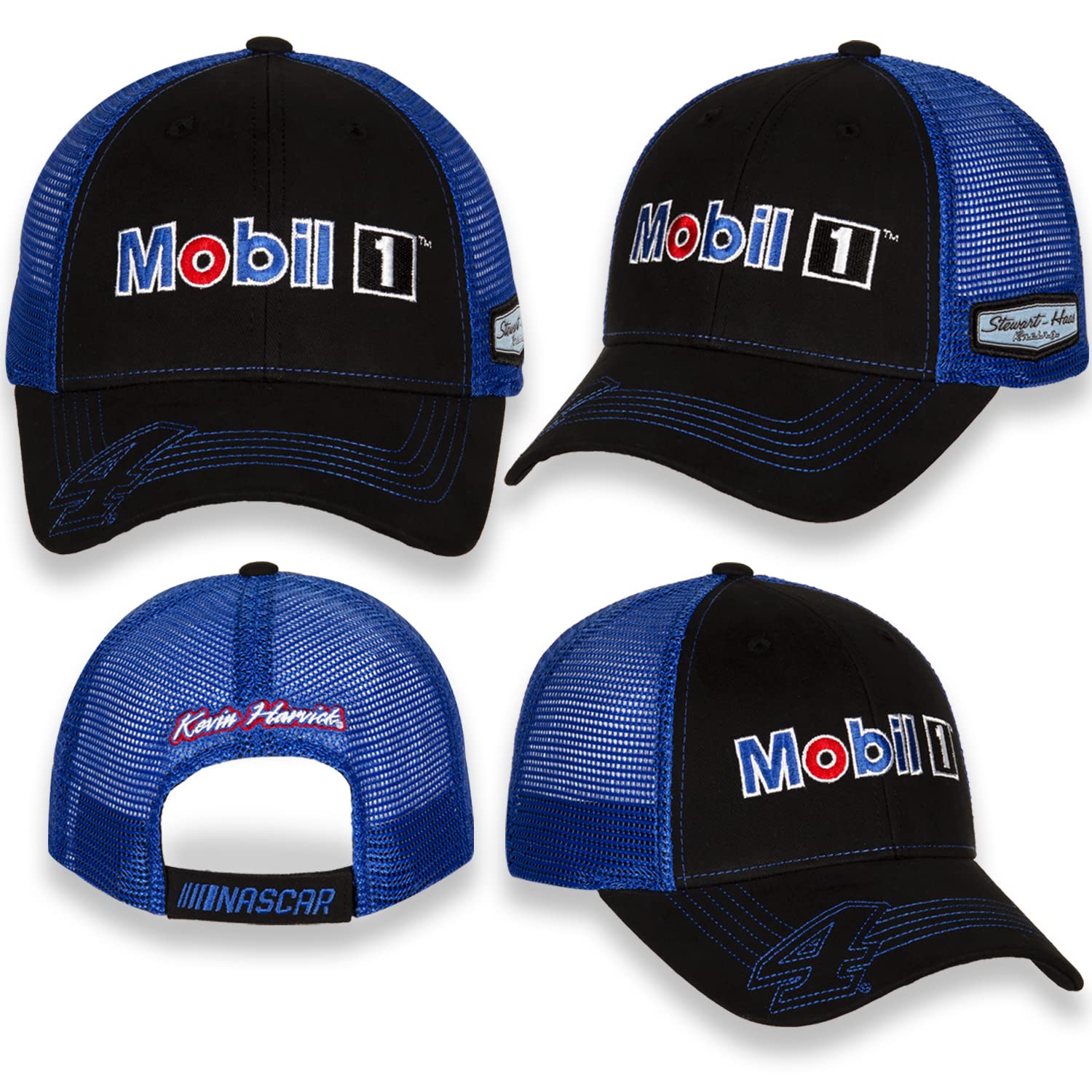 Checkered Flag Sports NASCAR 2022 Vintage Sponsor Trucker Mesh Adjustable Hat Cap-Black-Kevin Harvick #4