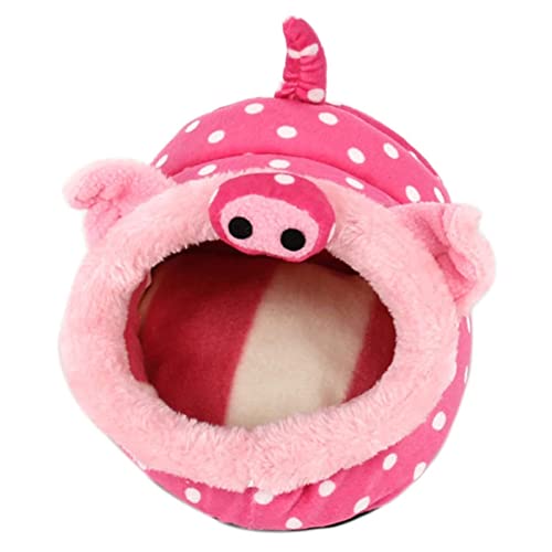 elegantstunning Pet Mini Cotton Nest,Cute Animal Shape Winter Warm Bed House Pet Accessories for Hamster Rabbit Guinea Pig L