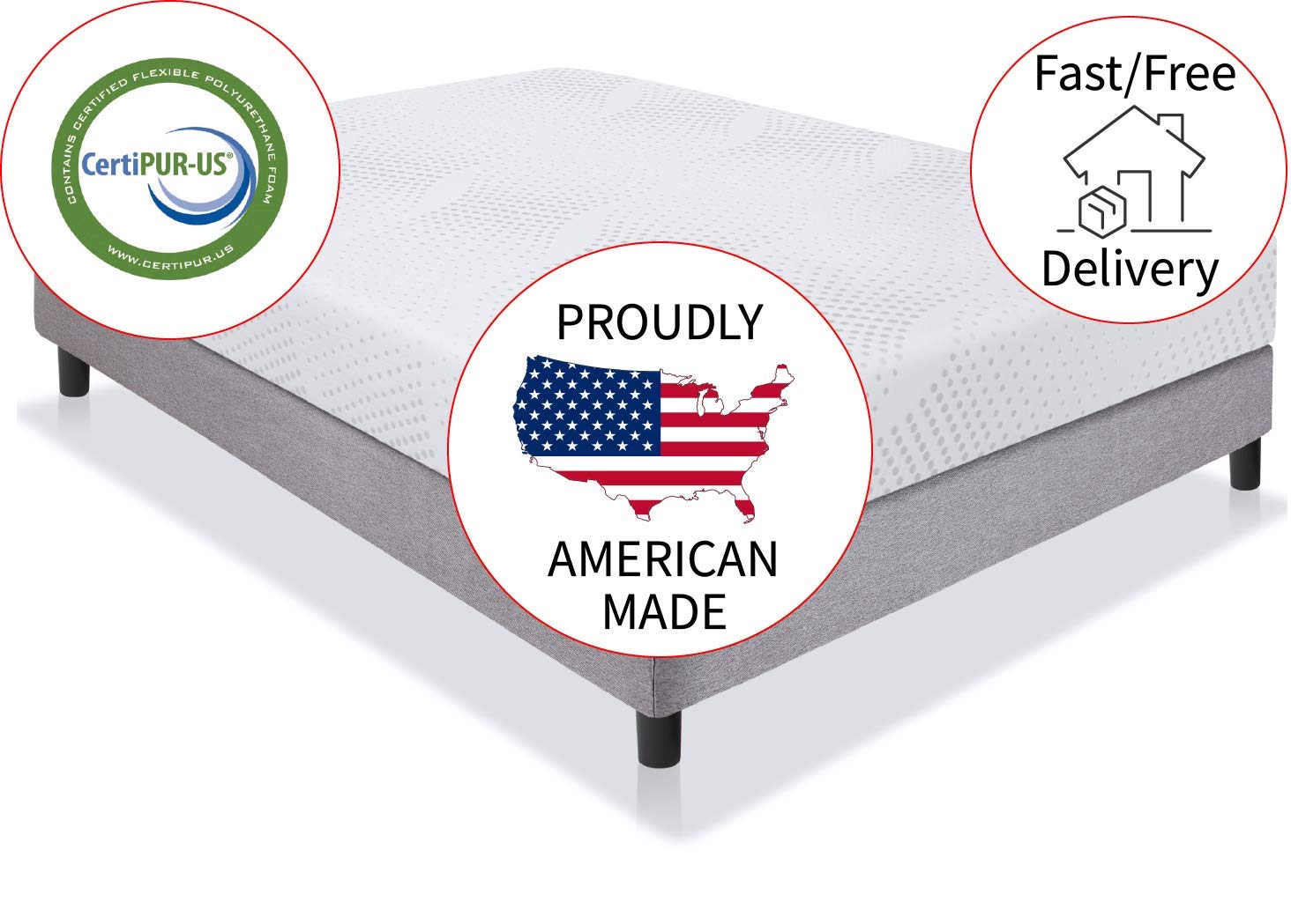 Made in The USA 10" Graphite Infused Memory Foam Mattress Sleeps Cooler (Camper RV Queen - 60x75)