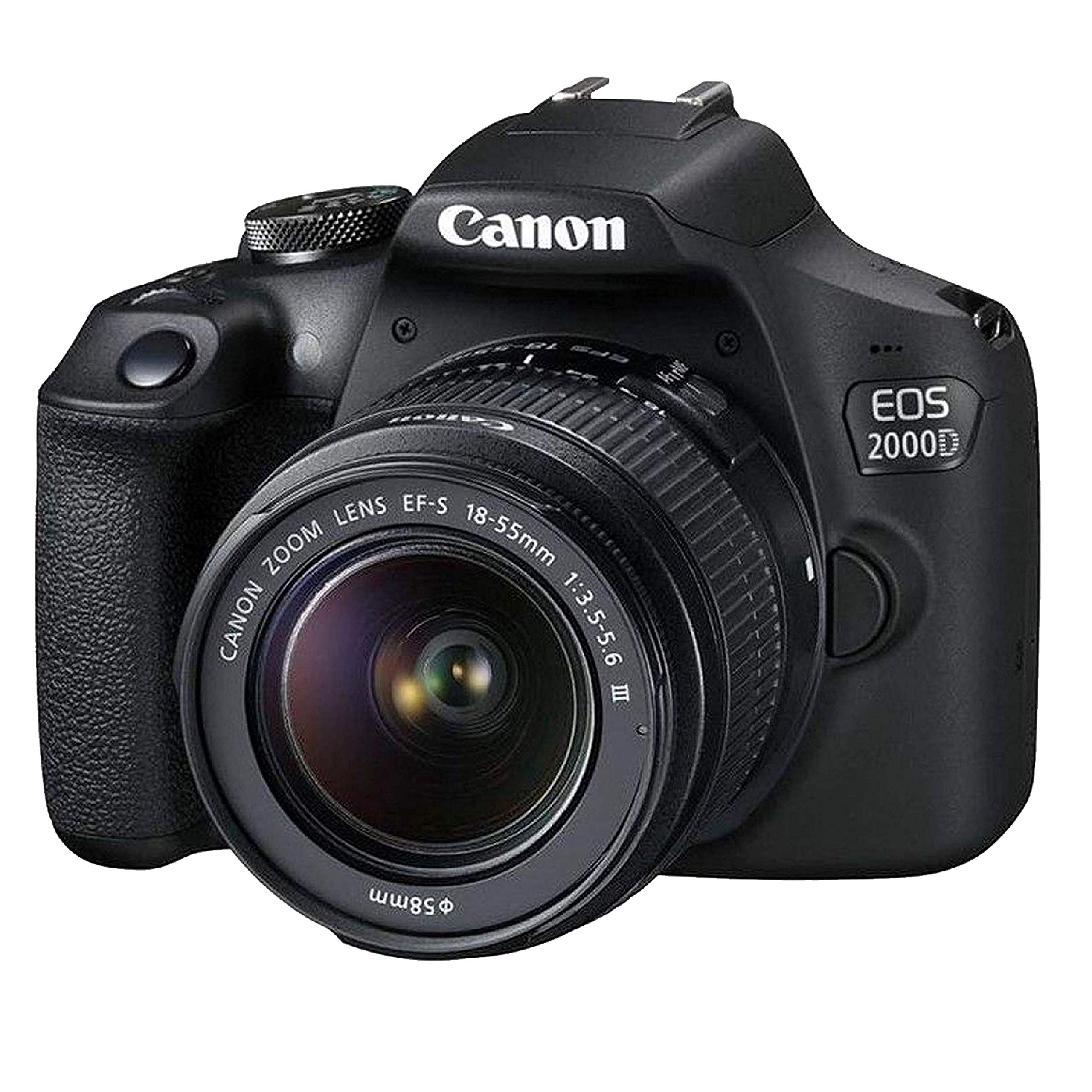 Canon EOS 2000D (Rebel T7) DSLR Camera Bundle with Canon EF-S 18-55mm f/3.5-5.6 Lens + 2pc SanDisk 32GB Memory Cards + Professional Kit (Renewed)
