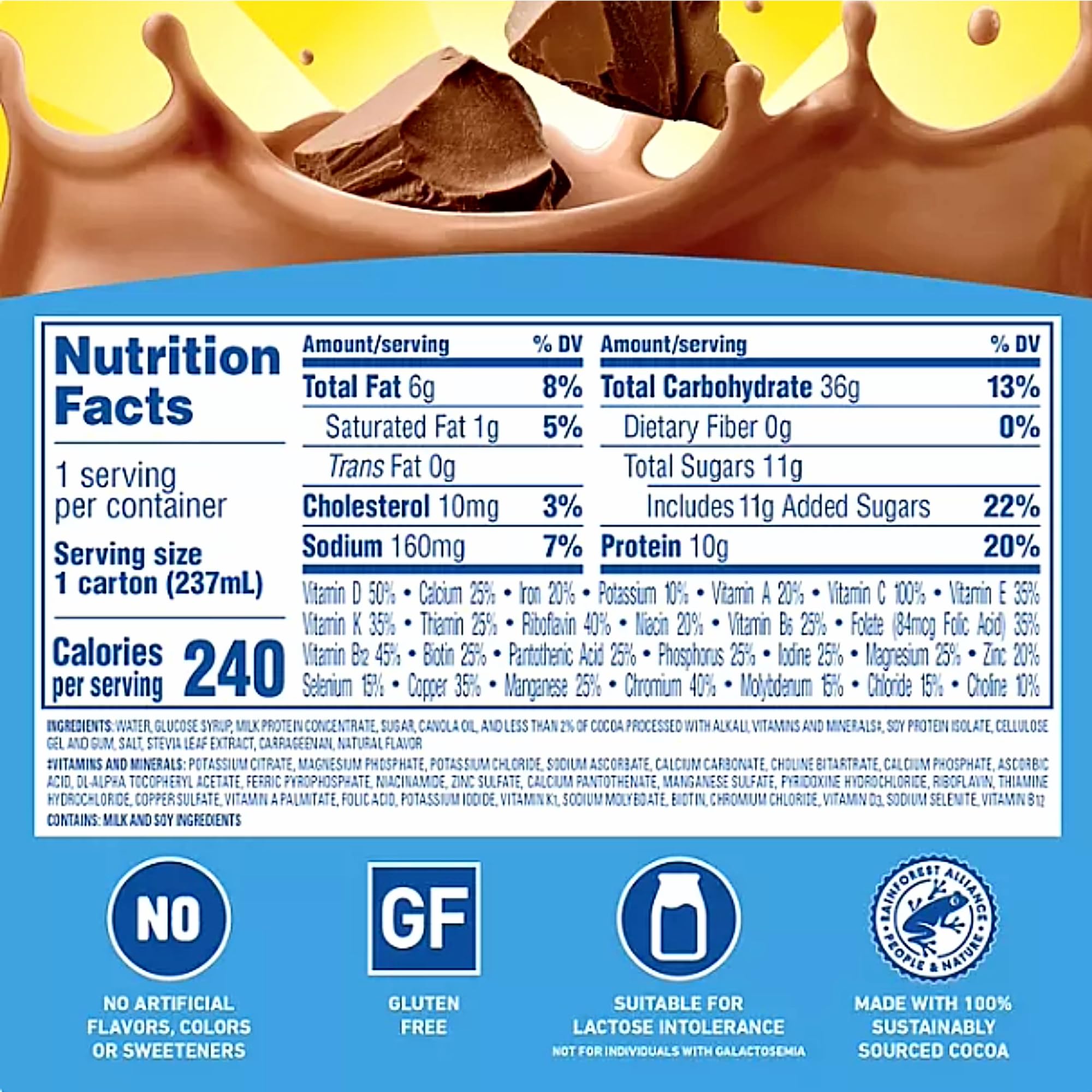 Breakfast Essentials Nutritional Drink | Chocolate Milk Boxes For Kids has 10g Protein, 21 Vitamins | Kid Approved Taste instant breakfast | Rich Milk Chocolate | 8 Fl oz Pack of 6| Every Order is Elegantly Packaged in a Signature BETRULIGHT Branded Box!