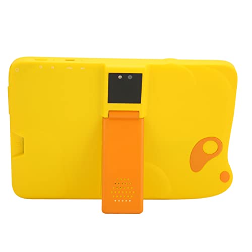 HAIKOO Childrens Tablet US Plug 100-240V 5MP Front 8MP Rear 7in 1960x1080 IPS HD Tablet 4GB 32GB for Android 10.0 for Reading (Yellow)