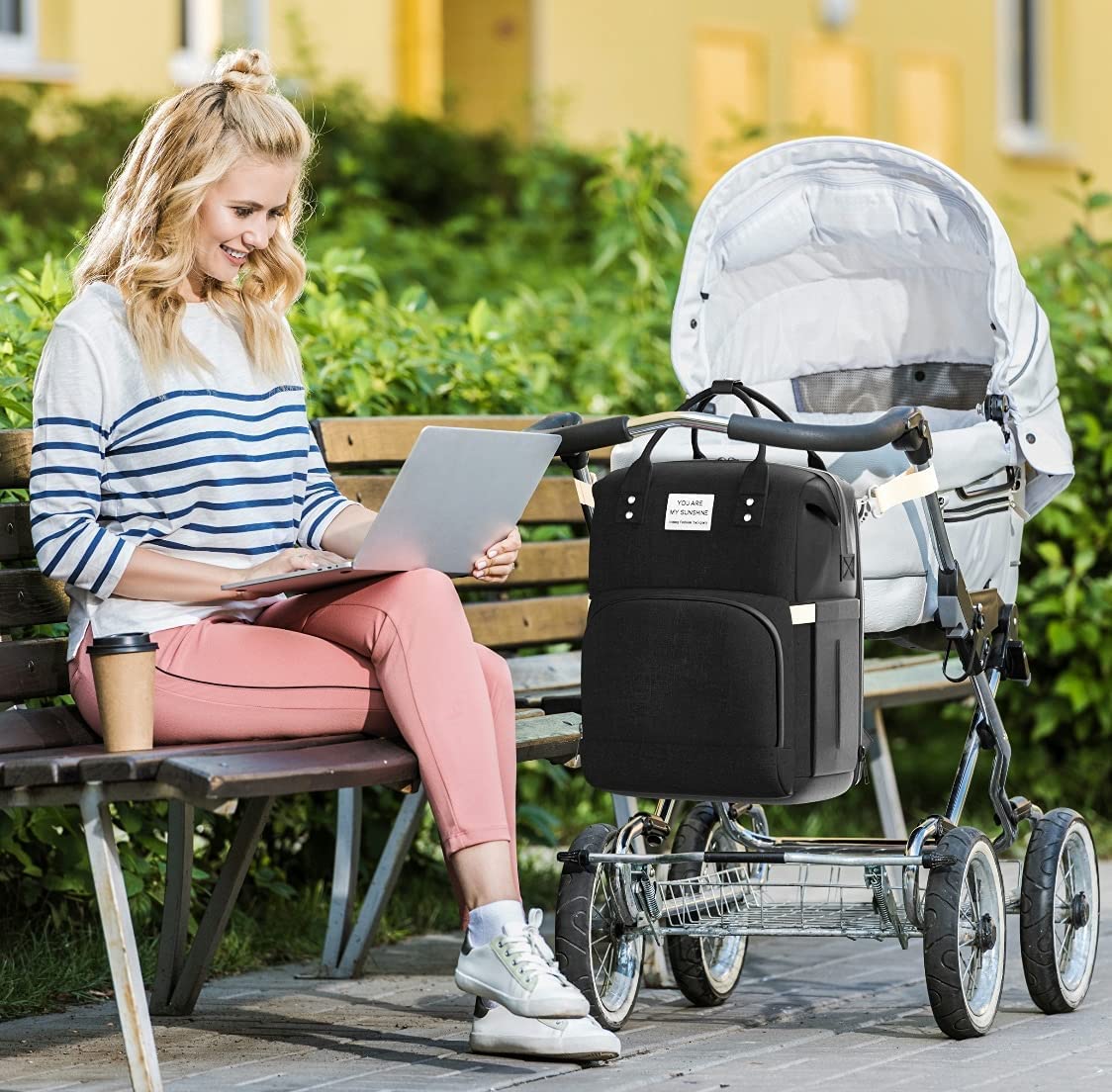 Diaper Bag Backpack with Changing Station, Nappy Baby Bags with Portable Changing Pad Waterproof Multi-Function Travel Portable Mommy Bag(Black)