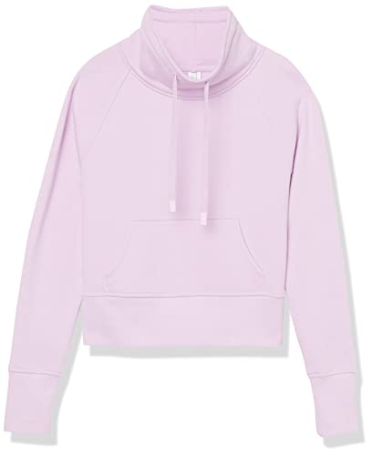 Core 10 Women's Super Soft Fleece Cropped Length Cowl Neck Sweatshirt, Lilac, Large