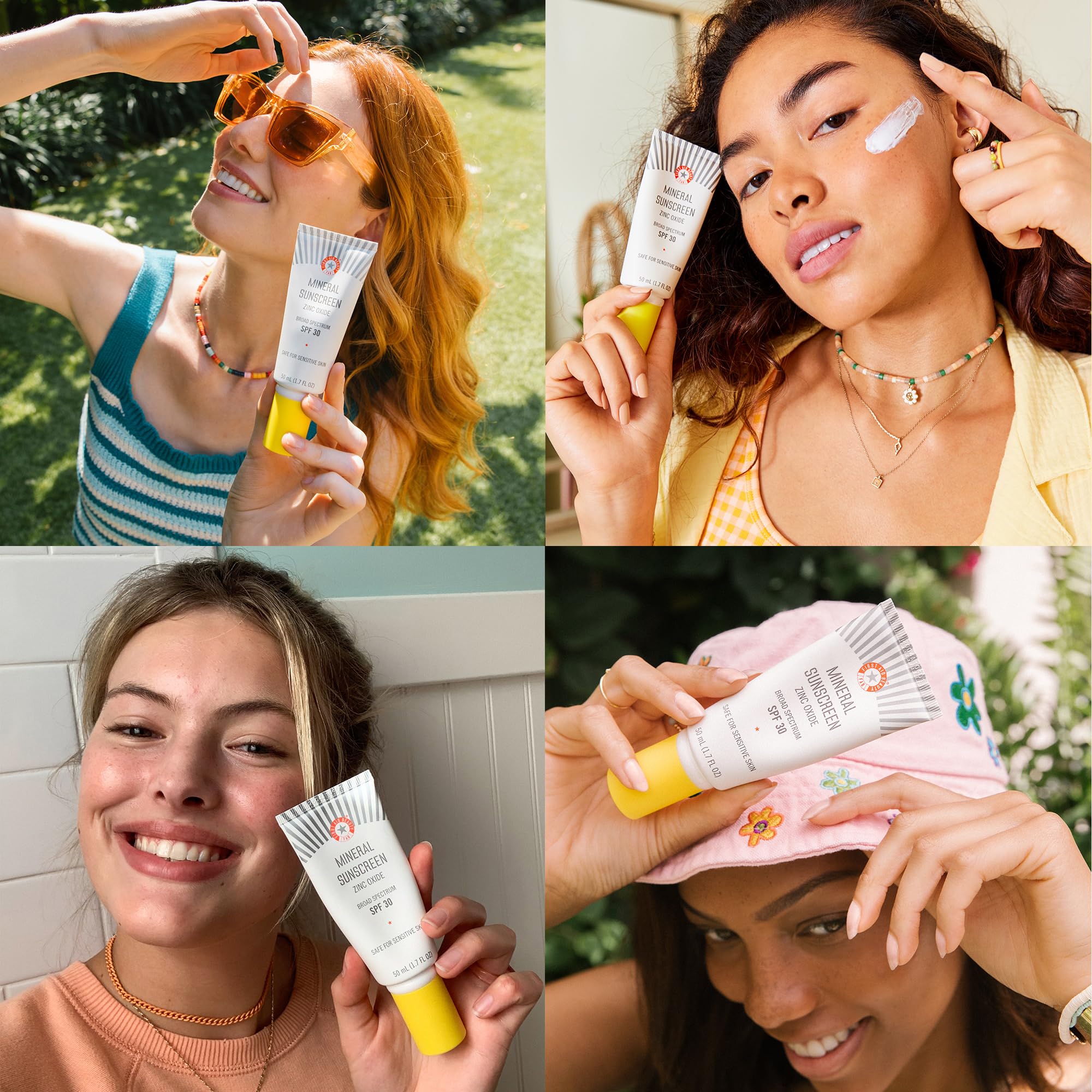 First Aid Beauty Mineral Sunscreen β Zinc Oxide, Broad Spectrum, SPF 30 β Sun Protection with no White Cast β 1.7 oz