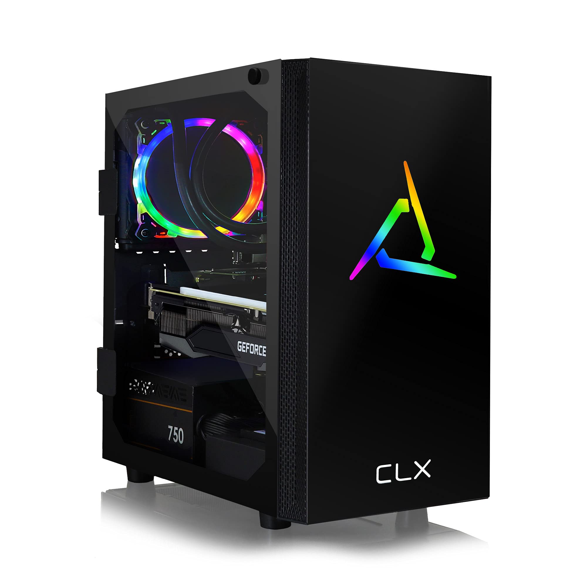 CLX Set VR-Ready Gaming Desktop - Liquid Cooled AMD Ryzen 7 5800X 3.8GHz 8-Core Processor, 16GB DDR4 Memory, GeForce RTX 3060 Ti 8GB GDDR6 Graphics, 480GB SSD, 2TB HDD, WiFi, Windows 11 Home 64-bit