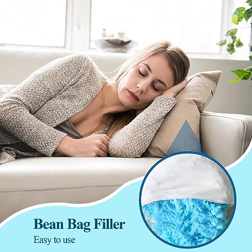 RAINBEAN 5lbs Bean Bag Filler, Shredded Memory Foam Filling for Bean Bag Chair, Dog Beds, Cushions Pillows, Added Gel Particles