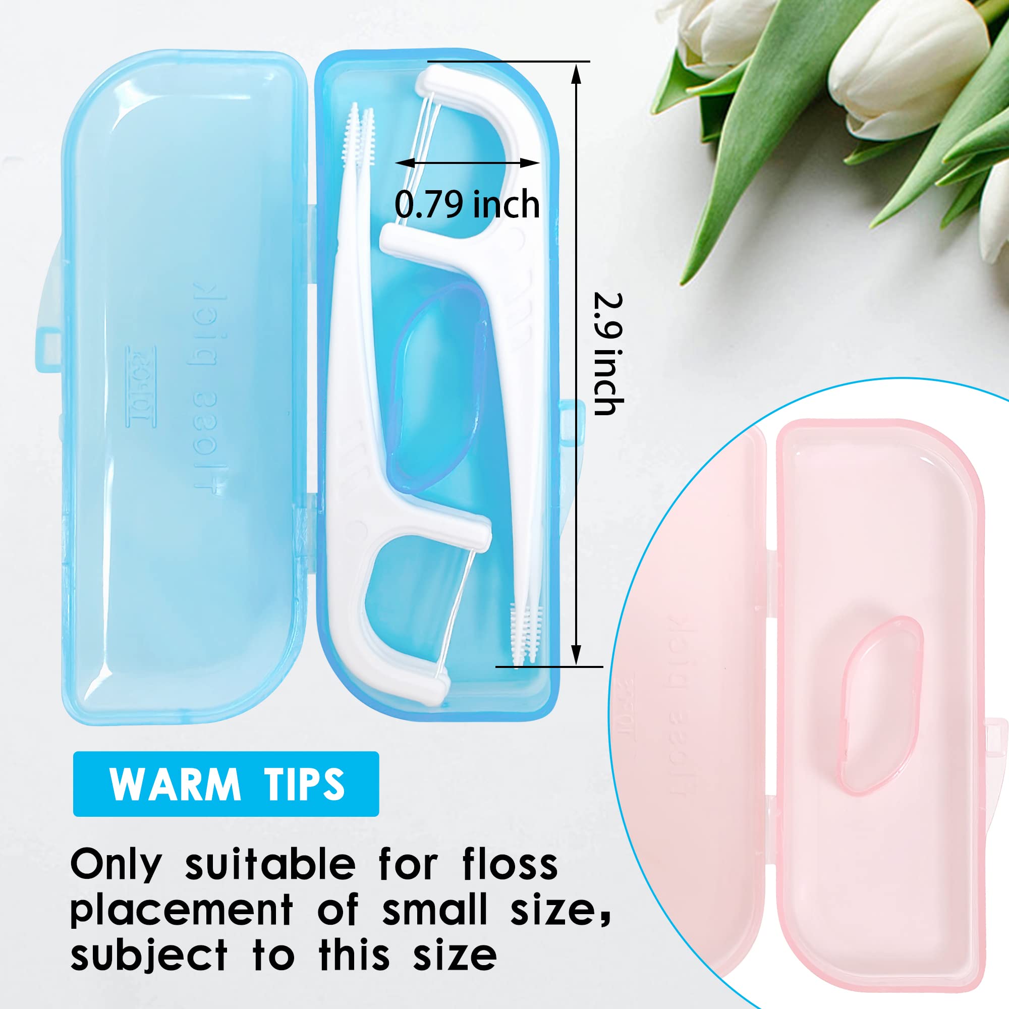 Floss Dispenser Portable Storage Box Flossers for Teeth 60 Sticks, Floss Protable Case with Sealed Storage More Hygienic, Toothpicks Cases with Refil Suitable for Family,Hotel,Travel